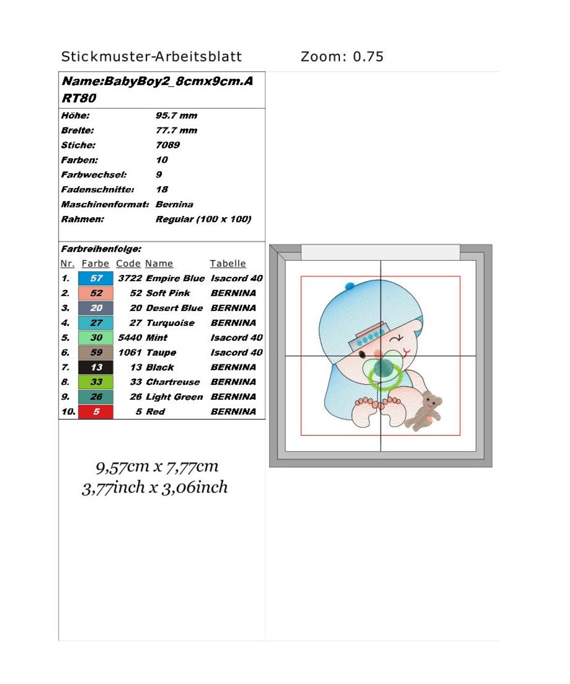 Embroidery File Baby, Embroidery File Baby Boy in 3 Sizes and on ...