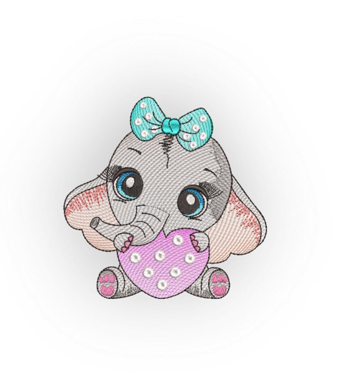 Embroidery File Elephant, Embroidery File Baby in 3 Sizes and on ...