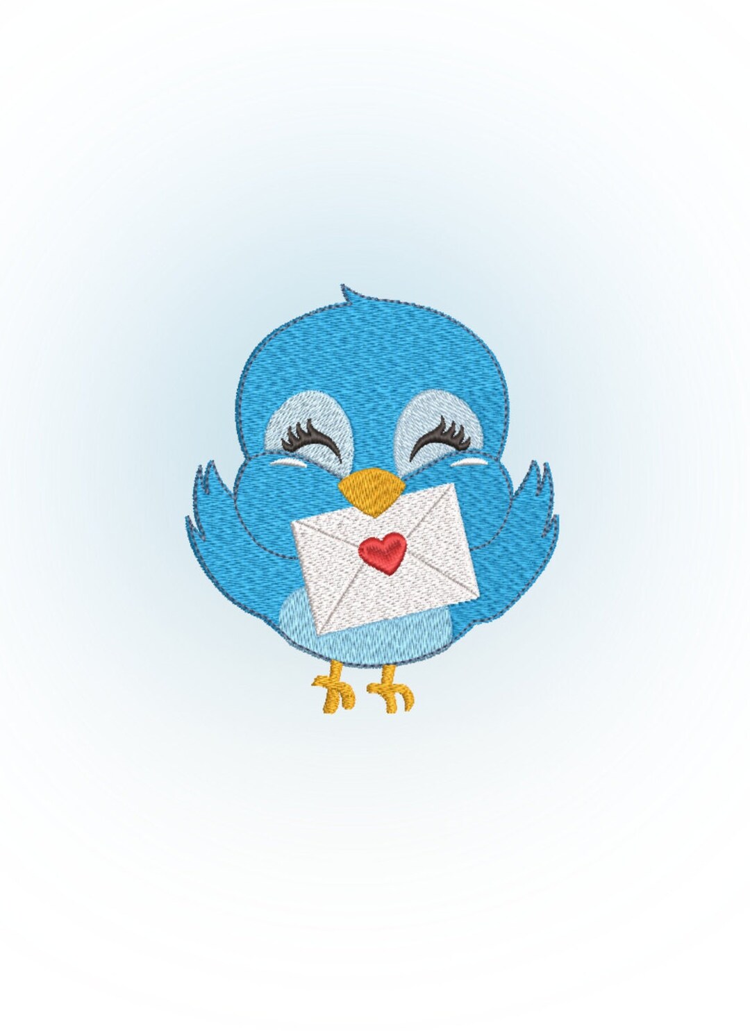 Embroidery File Bird, Digital File, Embroidery Design Bird, Love Mail ...