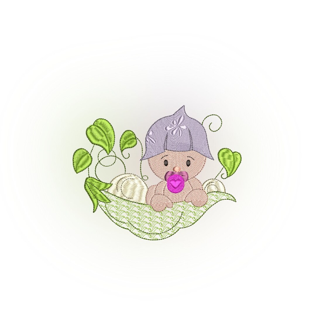 Embroidery File Baby, Embroidery Design, Digital File Baby in the Pod ...