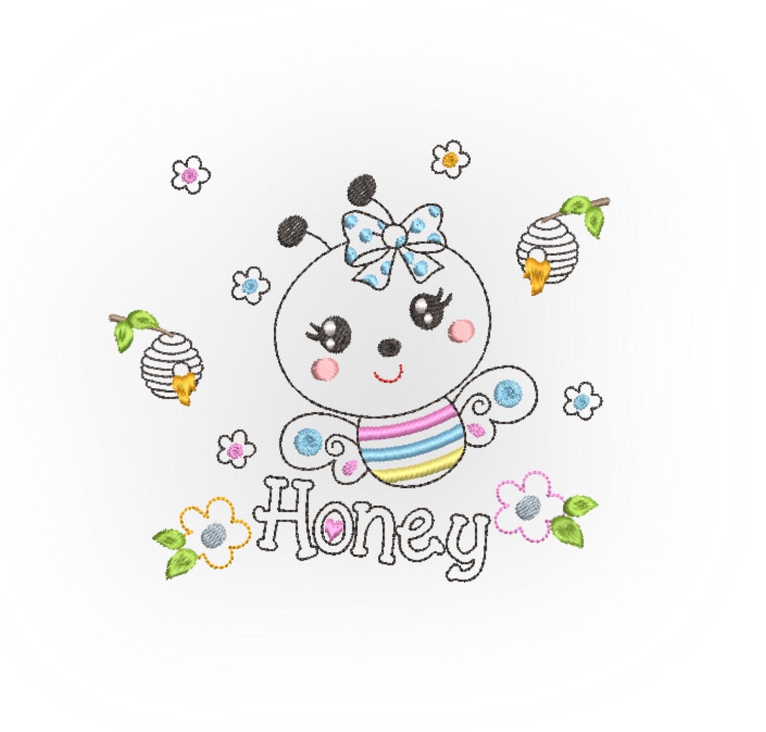Embroidery File Bee, Embroidery File Spring, Machine Embroidery in 3 ...