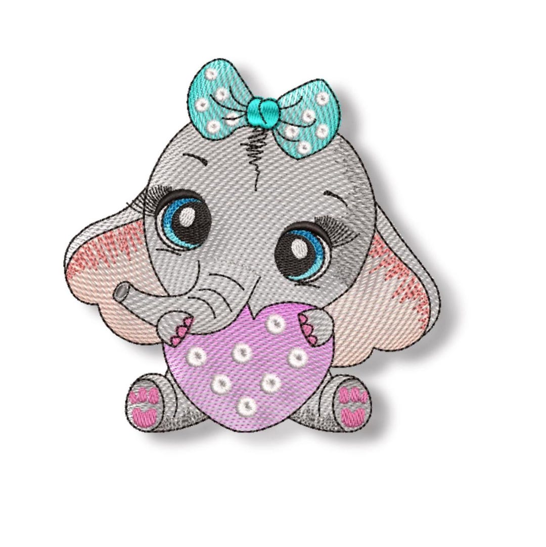 Elephant Embroidery File, Baby Embroidery File, 3 Sizes - Etsy
