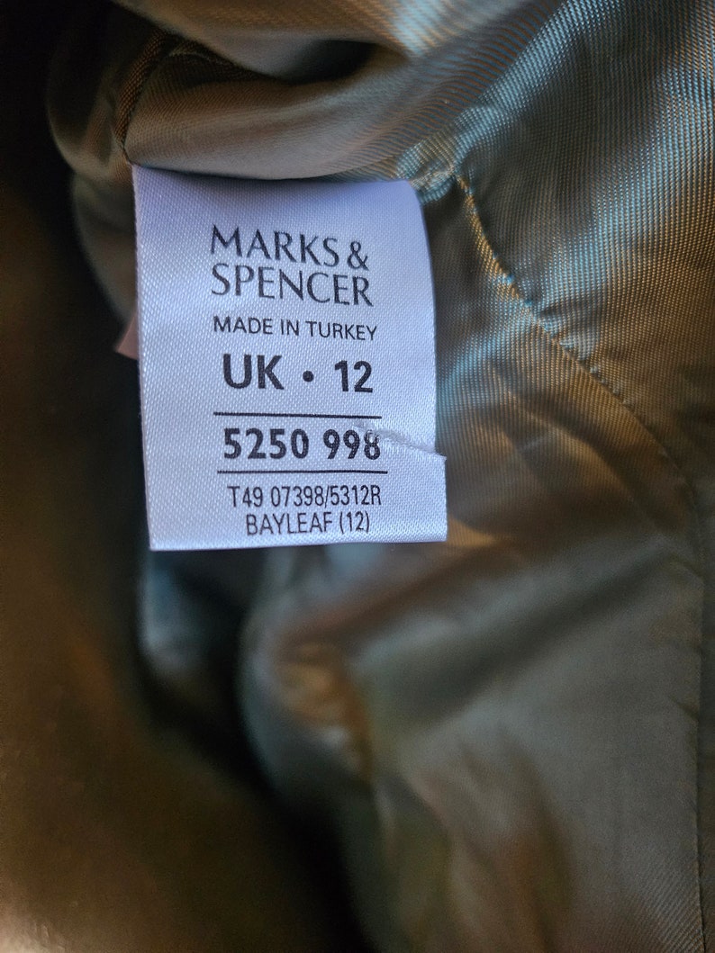 Vintage MARKS AND SPENCER Leather Jacket/ Leather Jacket in Green ...