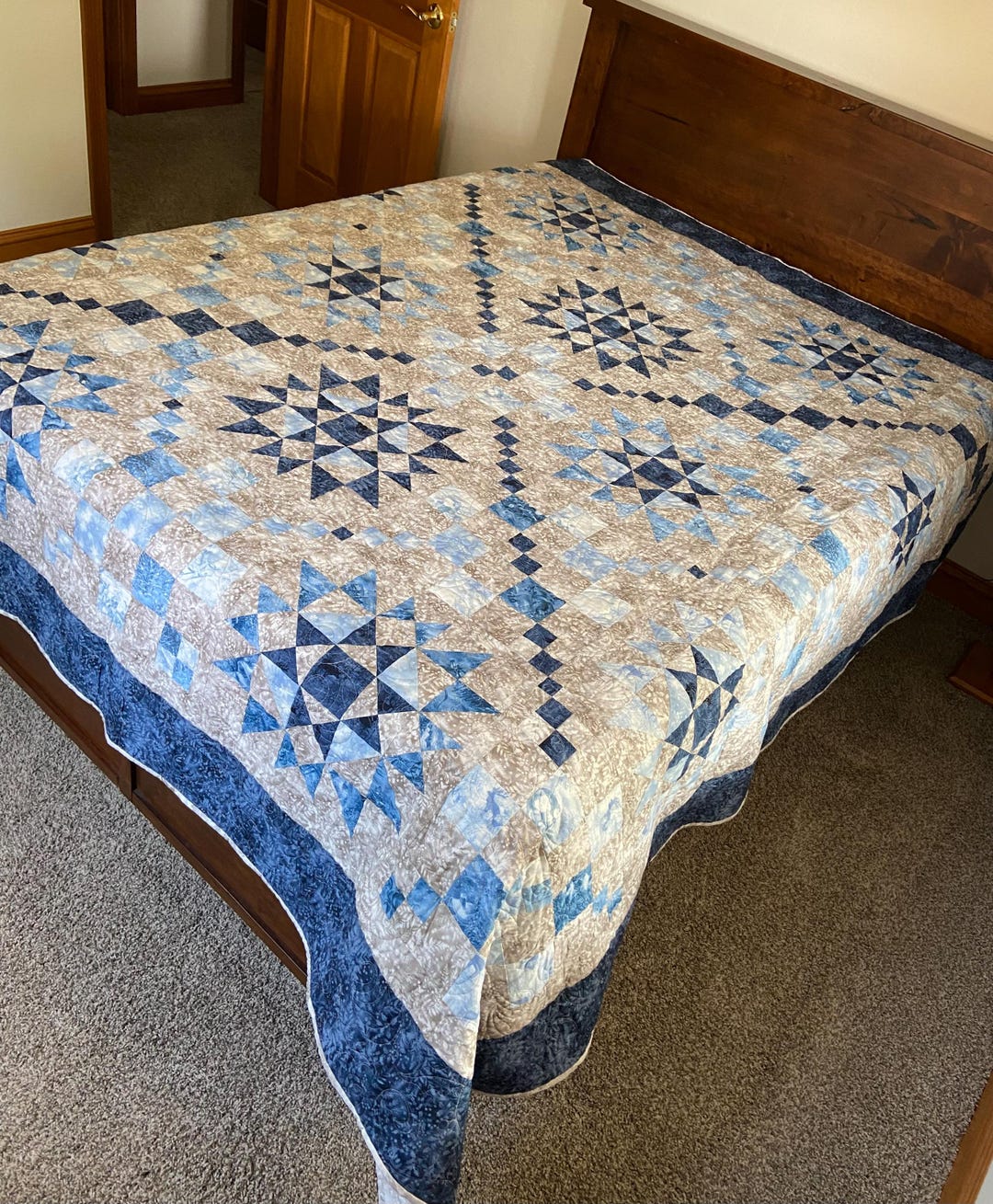 Blue Ridge Quilt, Blizzard Blues, Blue Christmas Quilt, Holiday Quilt ...