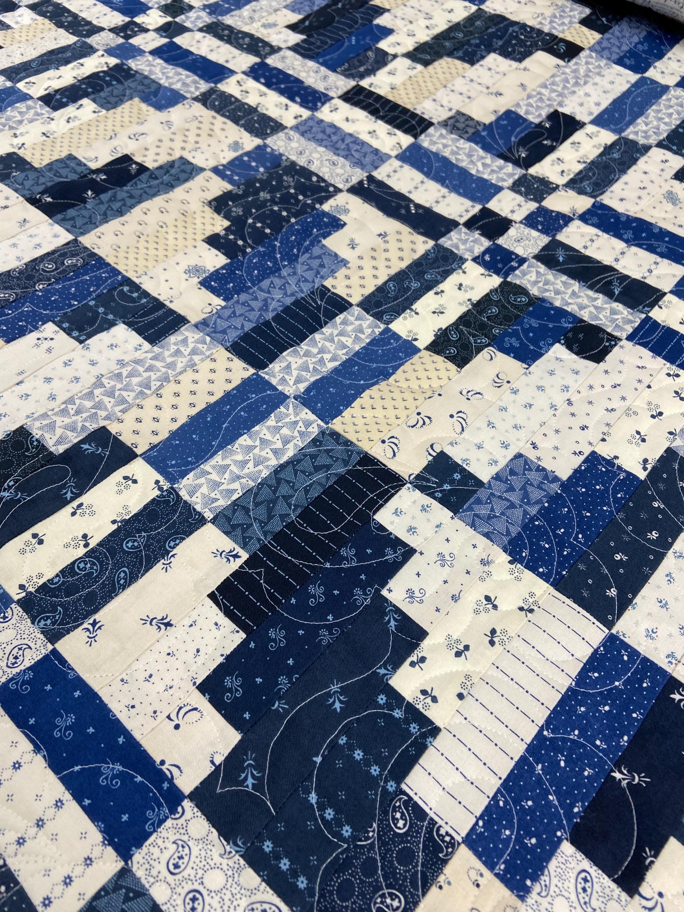 Handmade Blue and White Quilt: Primitive Gatherings Indicon Design - Etsy