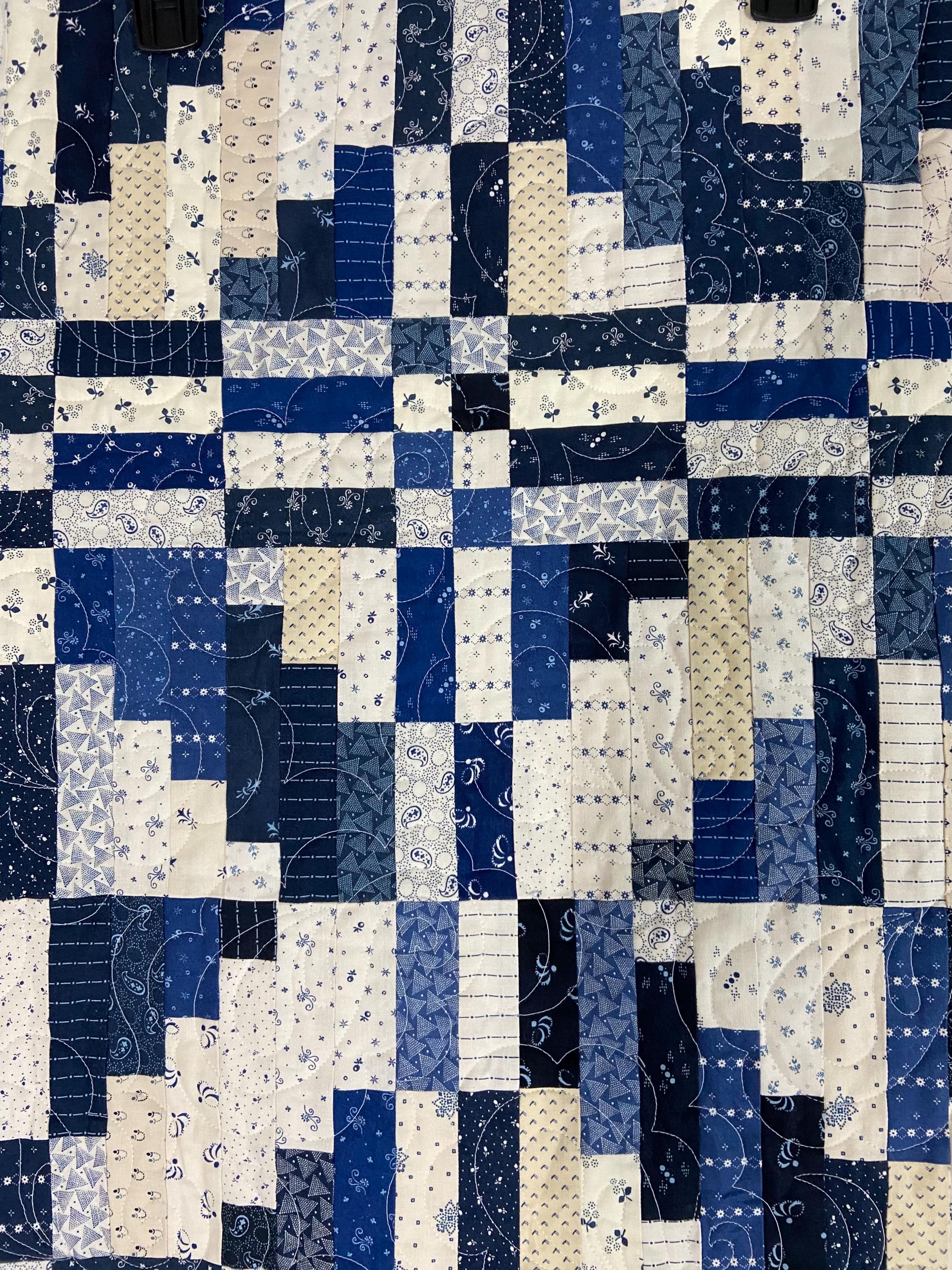 Handmade Blue and White Quilt: Primitive Gatherings Indicon Design - Etsy
