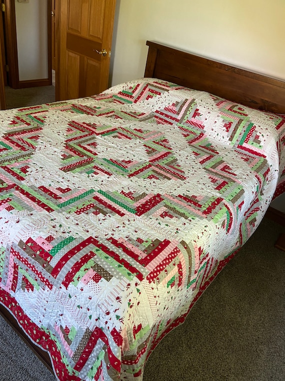 Merry Merry Snow Days Log Cabin Quilt - Etsy