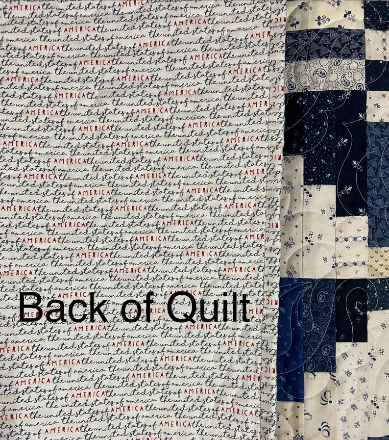 Handmade Blue and White Quilt: Primitive Gatherings Indicon Design - Etsy