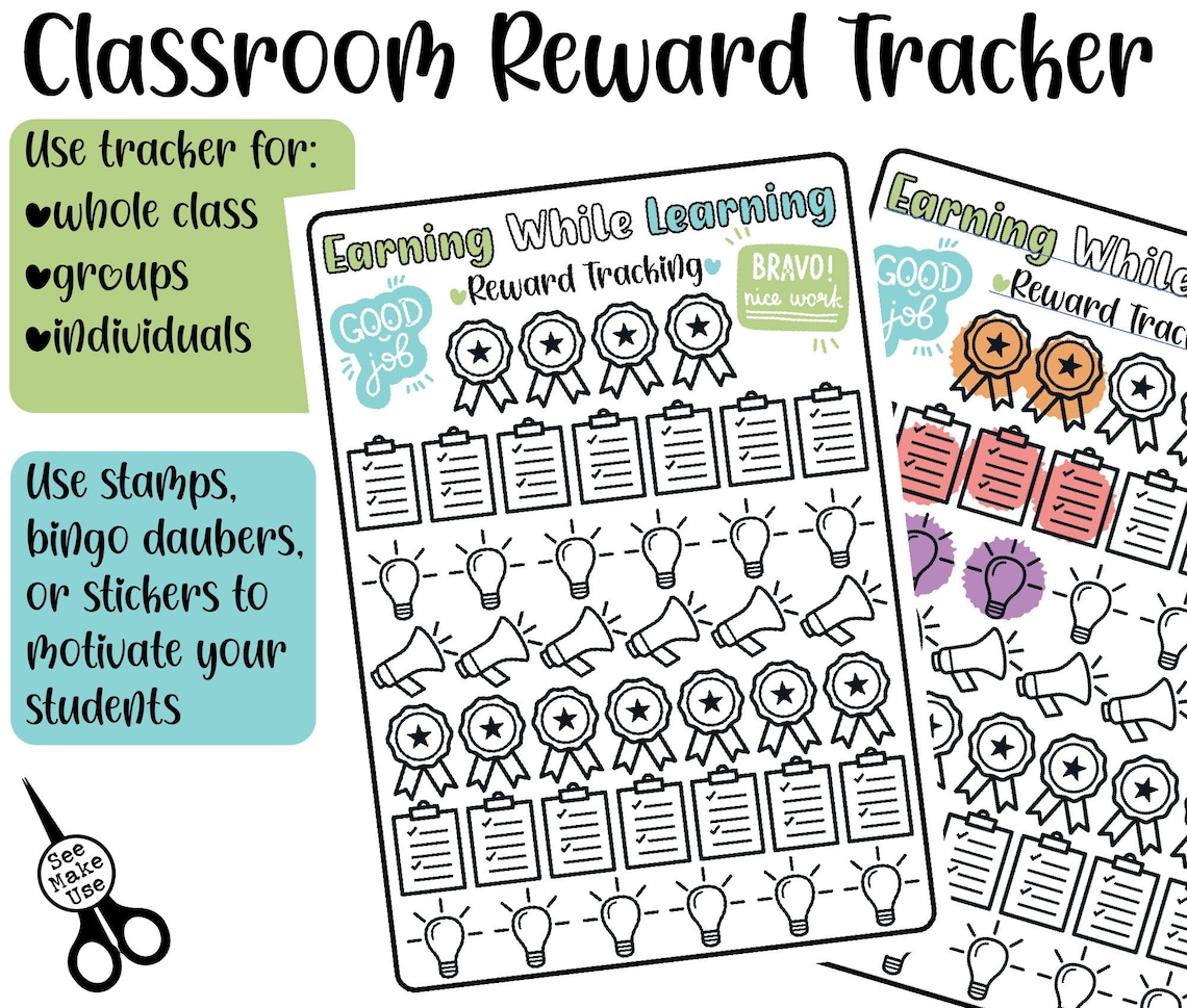 Classroom Reward Tracker Student Reward Tracker Behavior Management ...