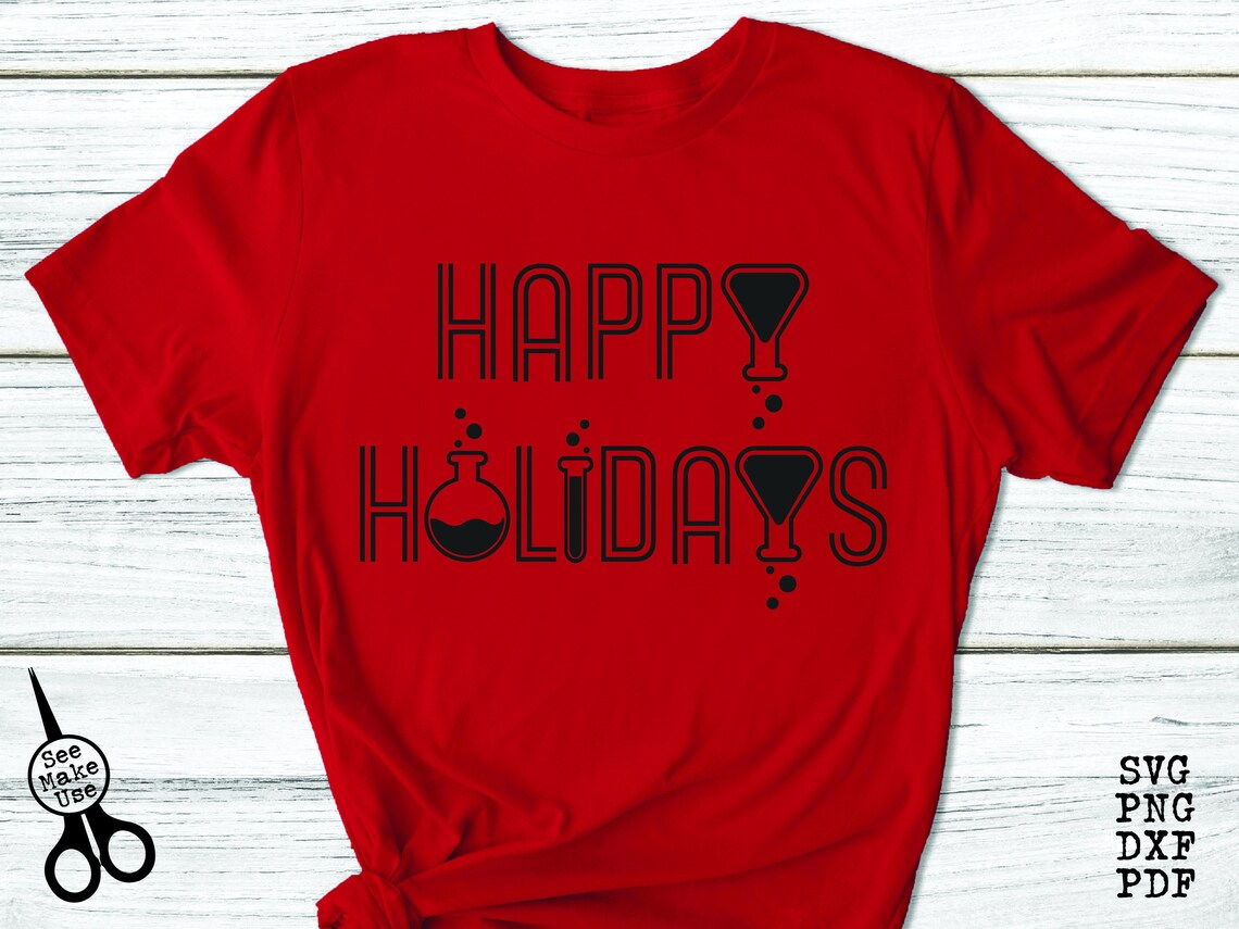 Science Teacher Christmas Shirt Happy Holidays - Etsy