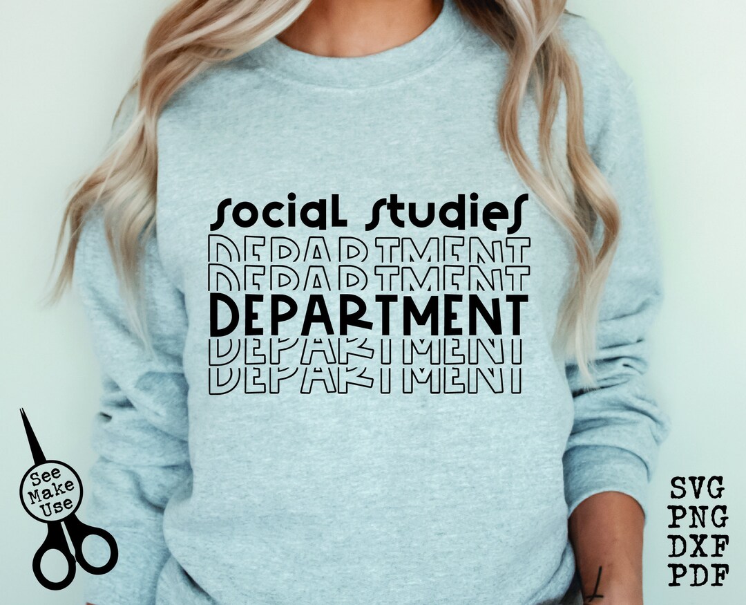 Social Studies Department Shirt Stacked Font Svg|png|dxf|pdf Clip Art ...