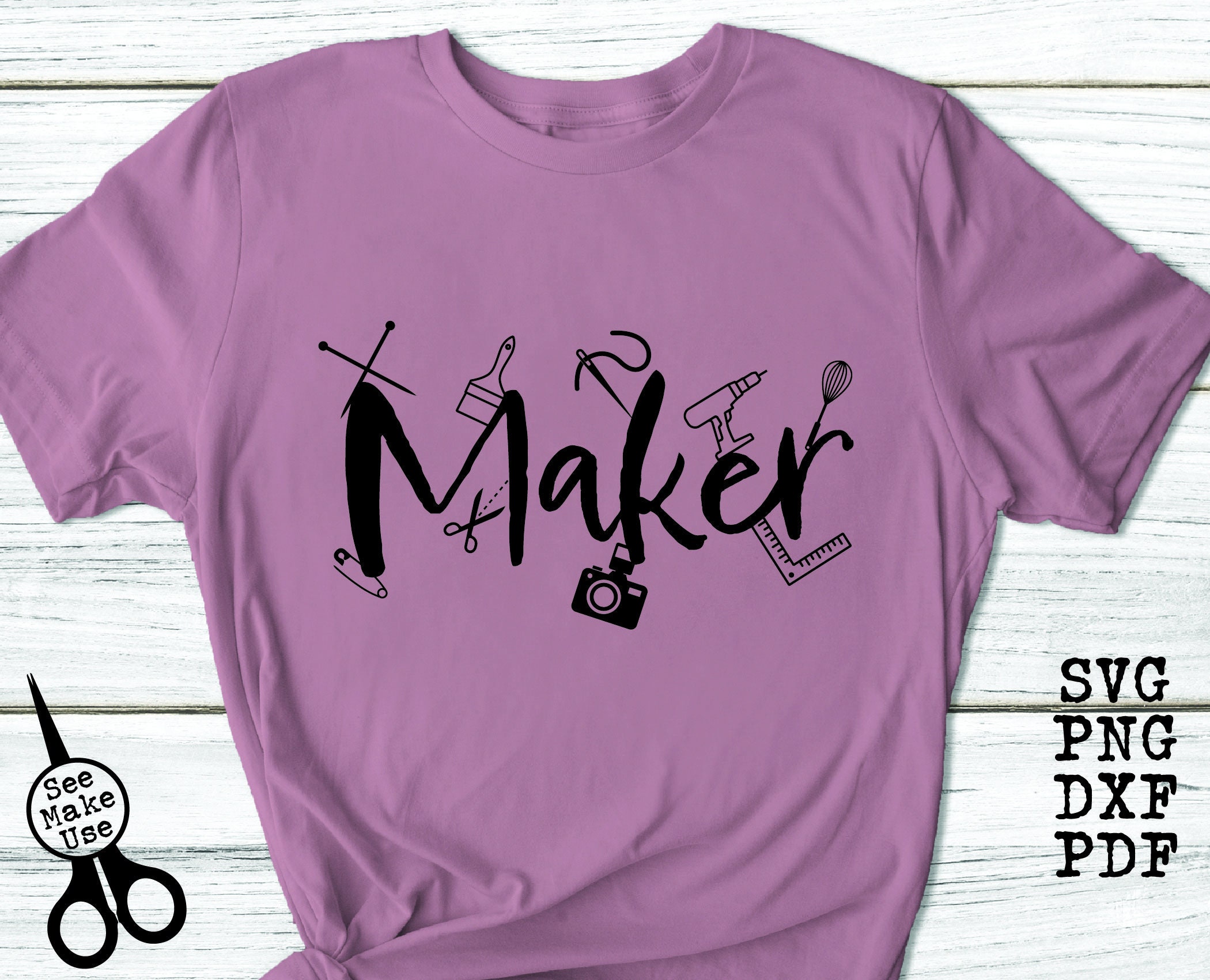 Maker Shirt Svg|png|dxf|pdf Clip Art Digital Download Graphic Cut File ...