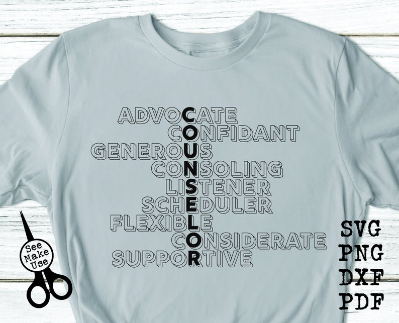 Counselor Shirt Svg|png|dxf|pdf Clip Art Digital Download Graphic Cut ...
