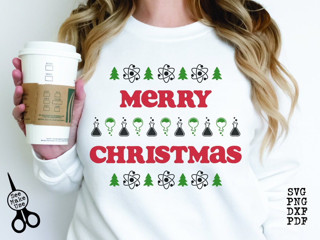 Science Teacher Ugly Sweater Christmas Shirt Svg|png|dxf|pdf Clip Art ...