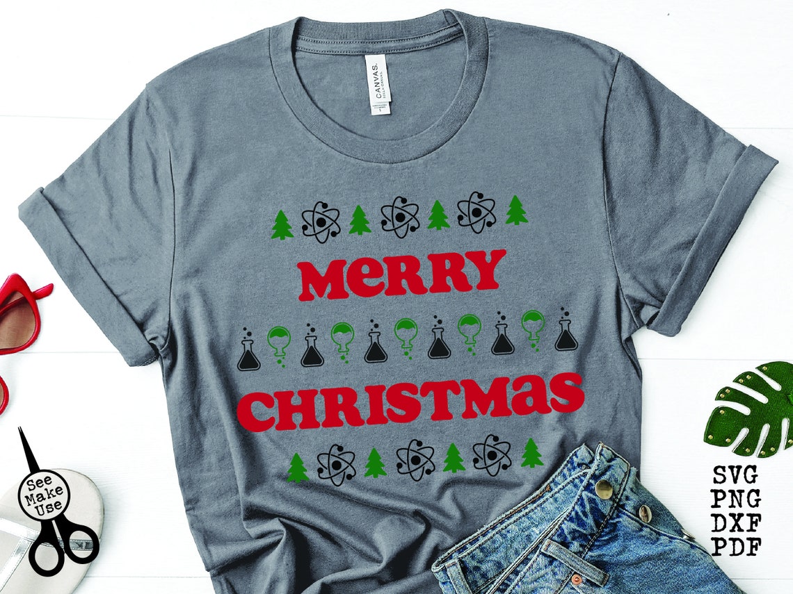 Science Teacher Ugly Sweater Christmas Shirt Svgpngdxfpdf Clip Art ...