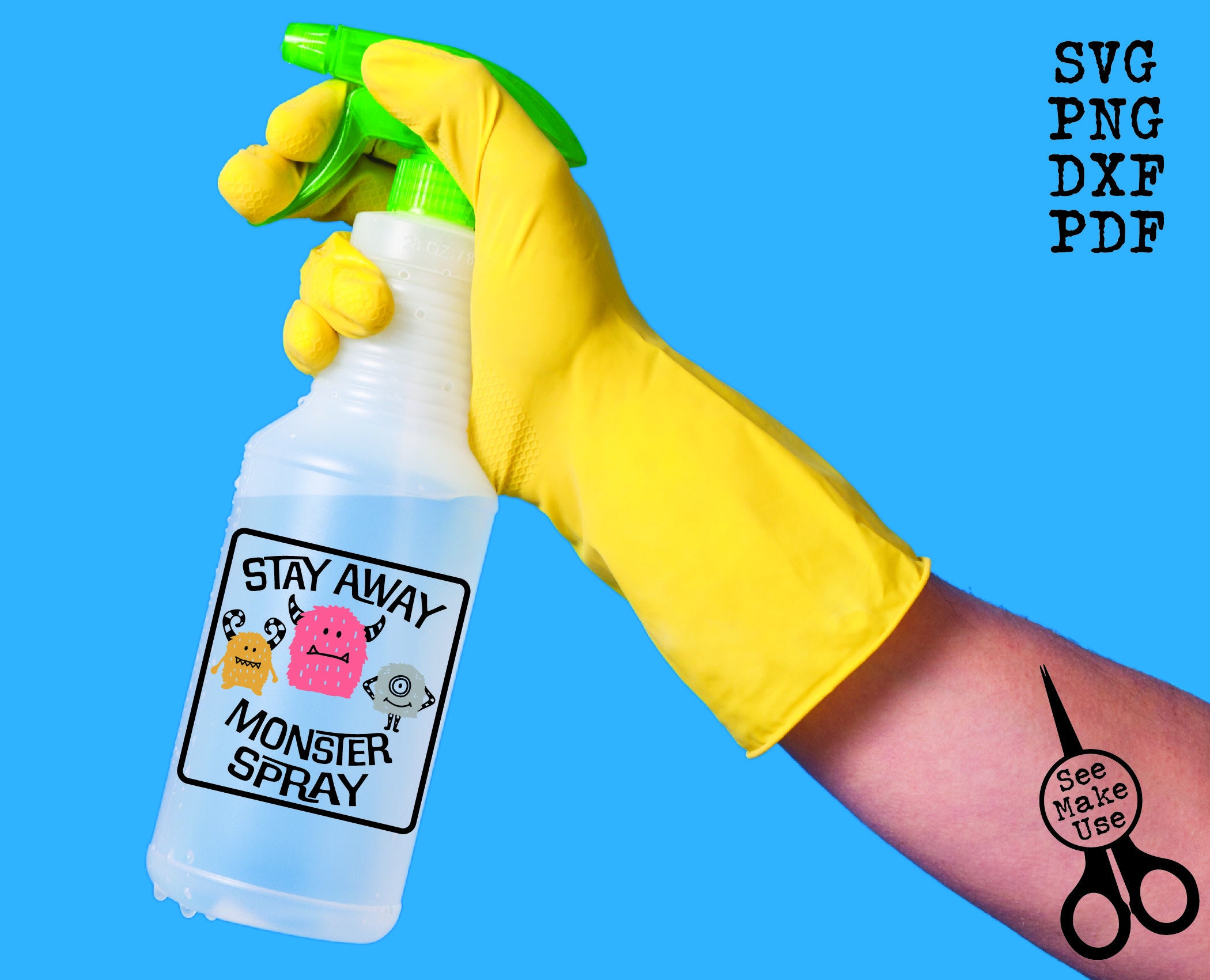 Stay Away Monster Spray Svg|png|dxf|pdf Clip Art Digital Download ...
