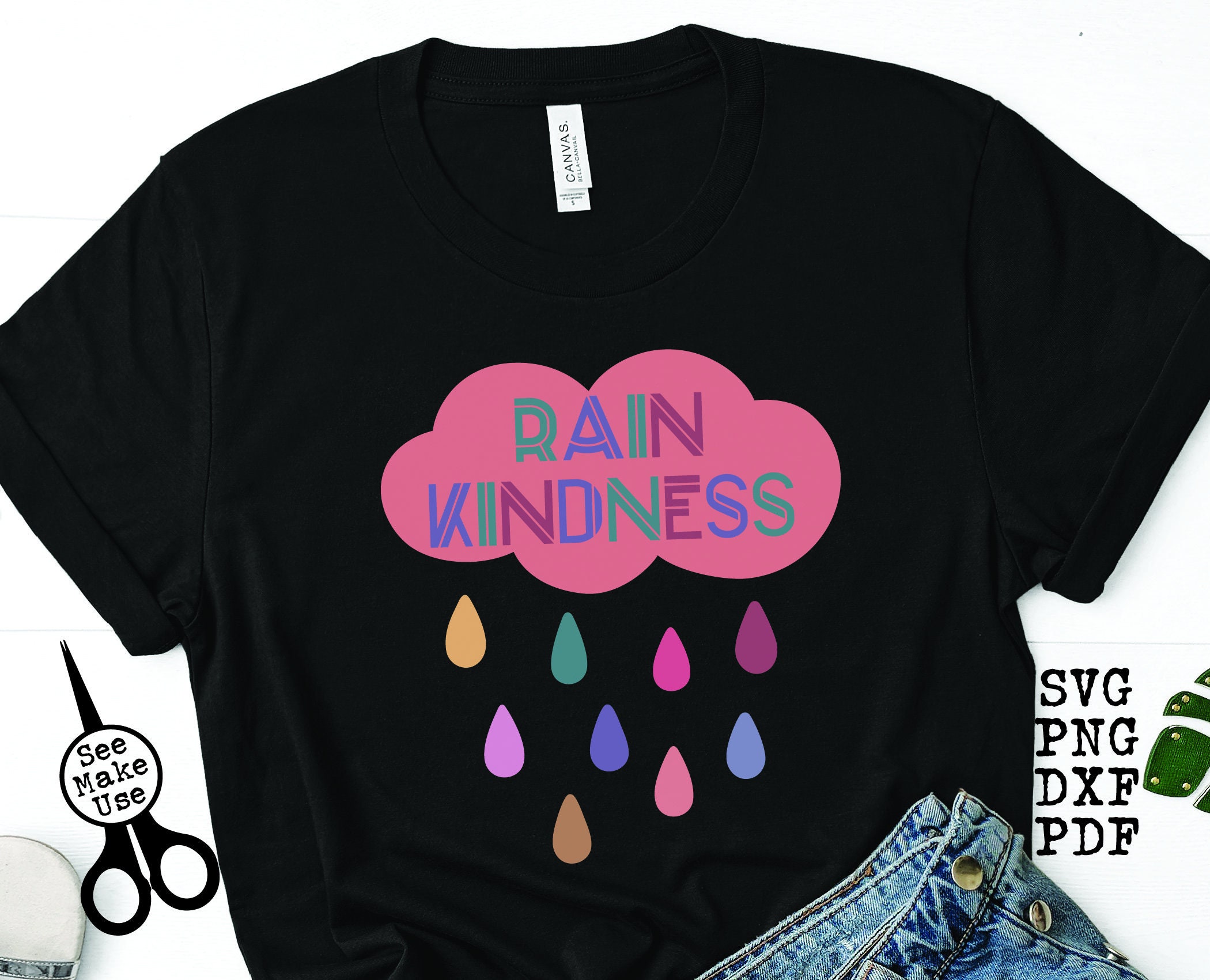 Rain Kindness Teacher Shirt Svg|png|dxf|pdf Clip Art Digital Download ...