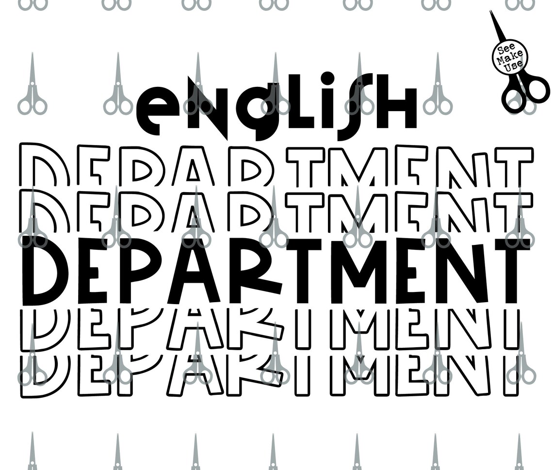 English Department Shirt Stacked Font Svgpngdxfpdf Clip Art Digital ...