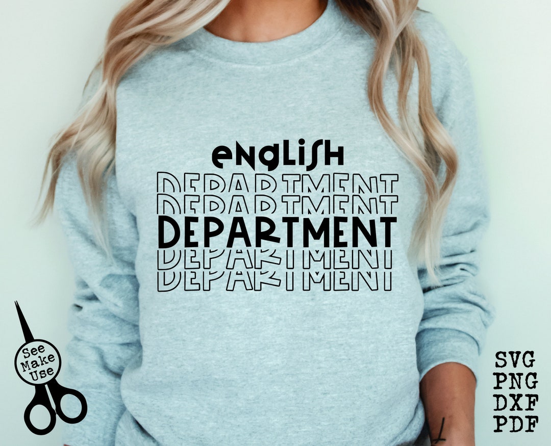English Department Shirt Stacked Font Svg|png|dxf|pdf Clip Art Digital ...