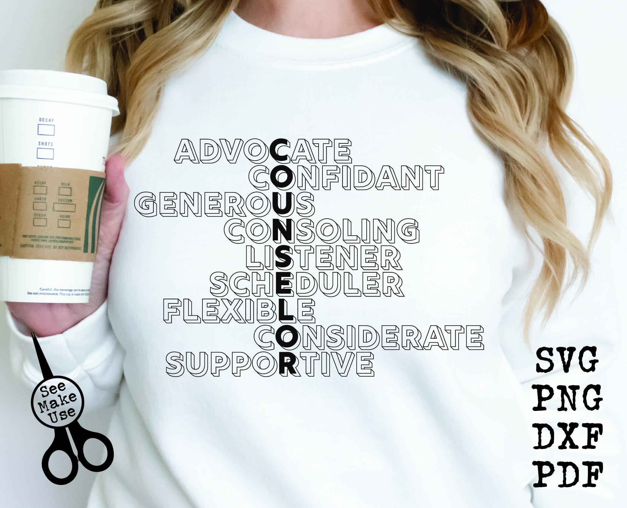Counselor Shirt Svg|png|dxf|pdf Clip Art Digital Download Graphic Cut ...