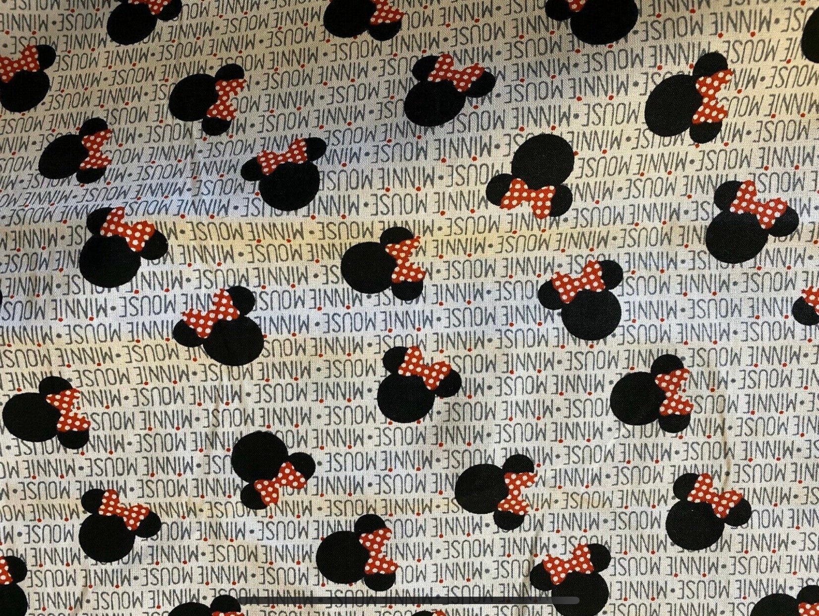 Disney Minnie Mouse Cotton Fabric Tossed Minnie Heads 100% | Etsy