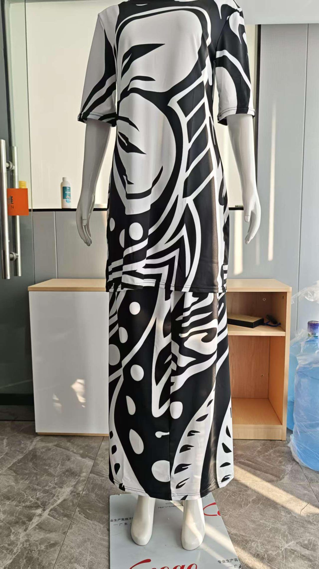 Ladies Island Style Puletasi Plus Size Two-piece Dress – White on Black ...