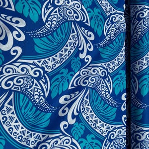 Polynesian Tribal Fabric – 45” Wide | Lightweight Soft Poly Cotton Feel ...