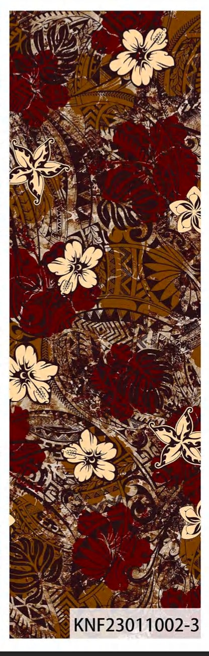Island Elegance: Hawaiian Printed Fabric With Plumeria Flowers ...