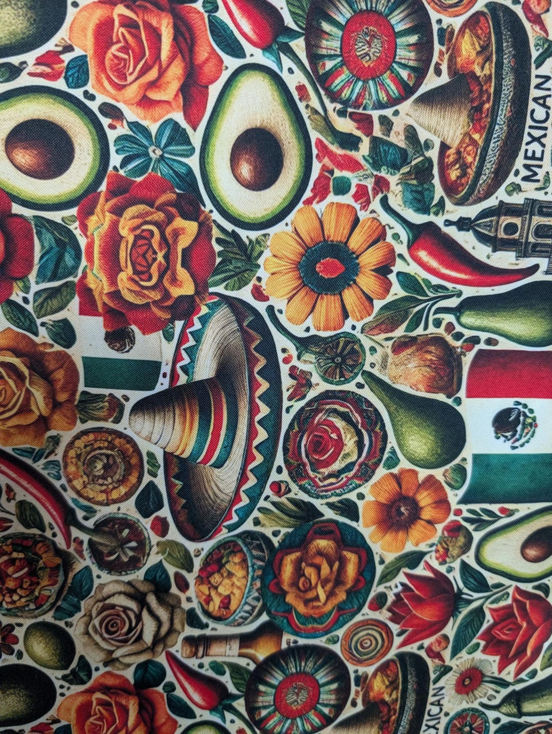 High Quality 58" Mexican Fabric by the Yard – Mexico Flag, Fiesta ...