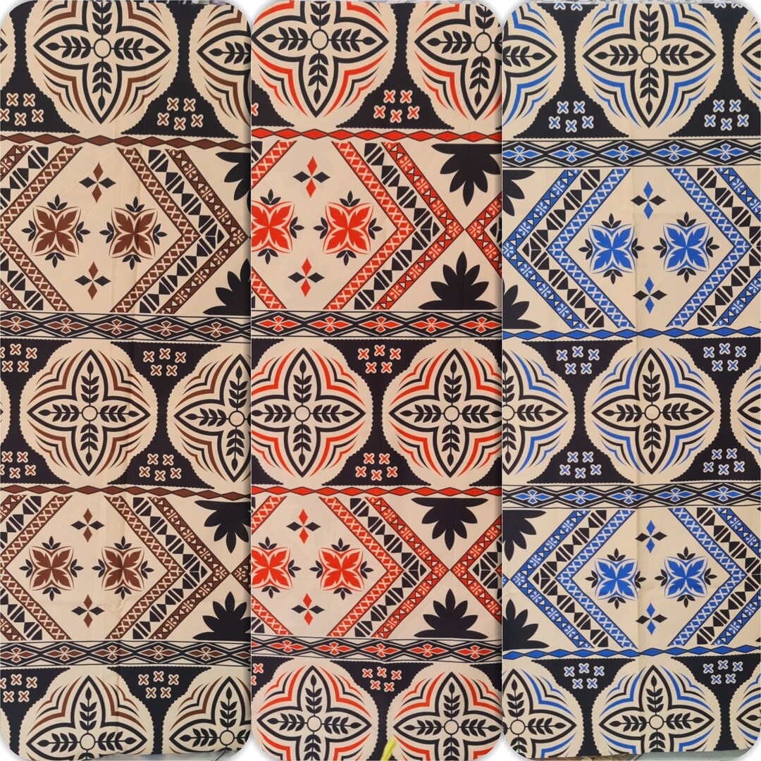 Fiji Islander Fabric 100% Cotton Tapa Print Fabric – 45" Wide, Sold by ...