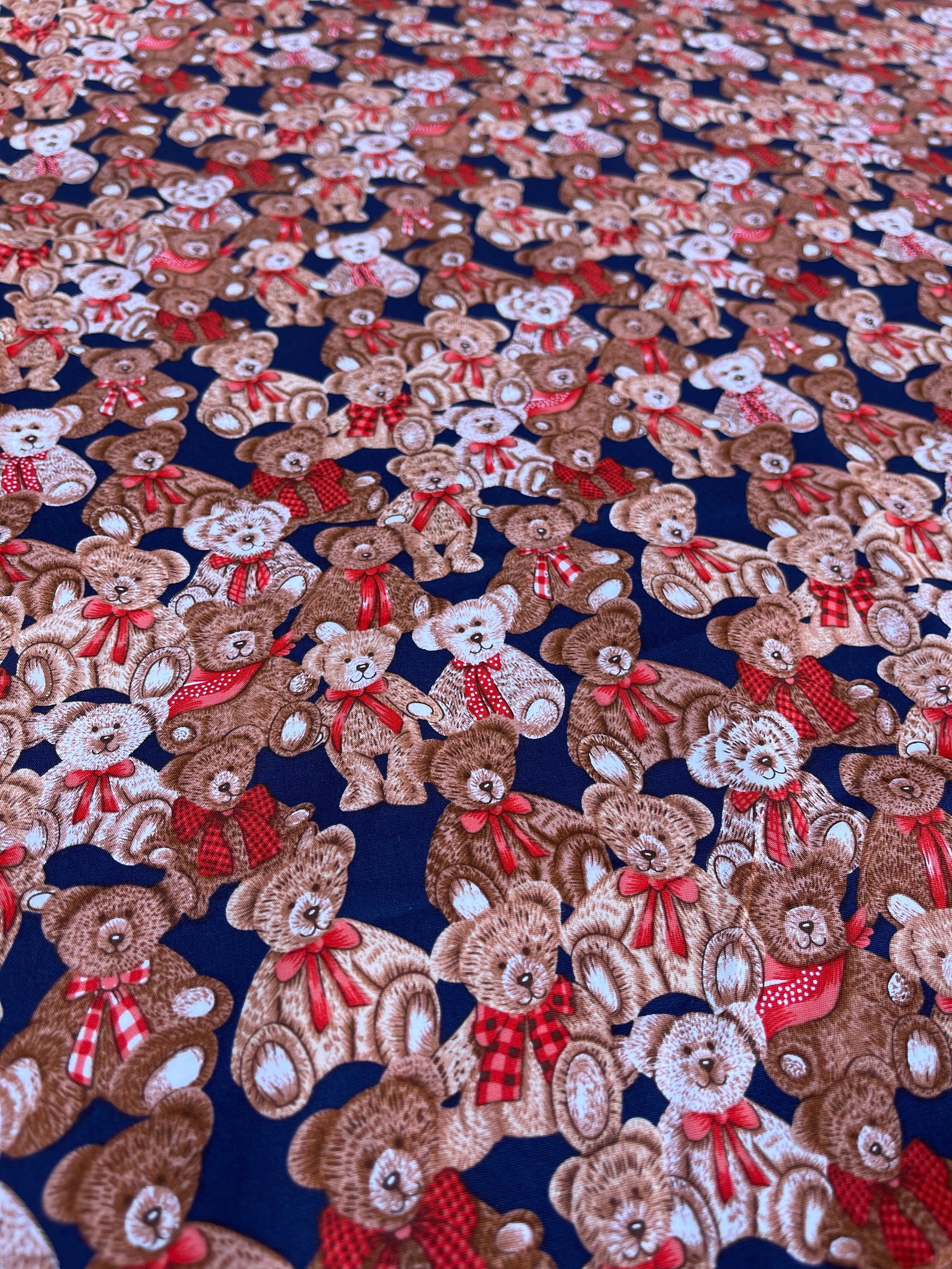 Teddy Bear Cotton Fabric Valentines Christmas Gift | Etsy