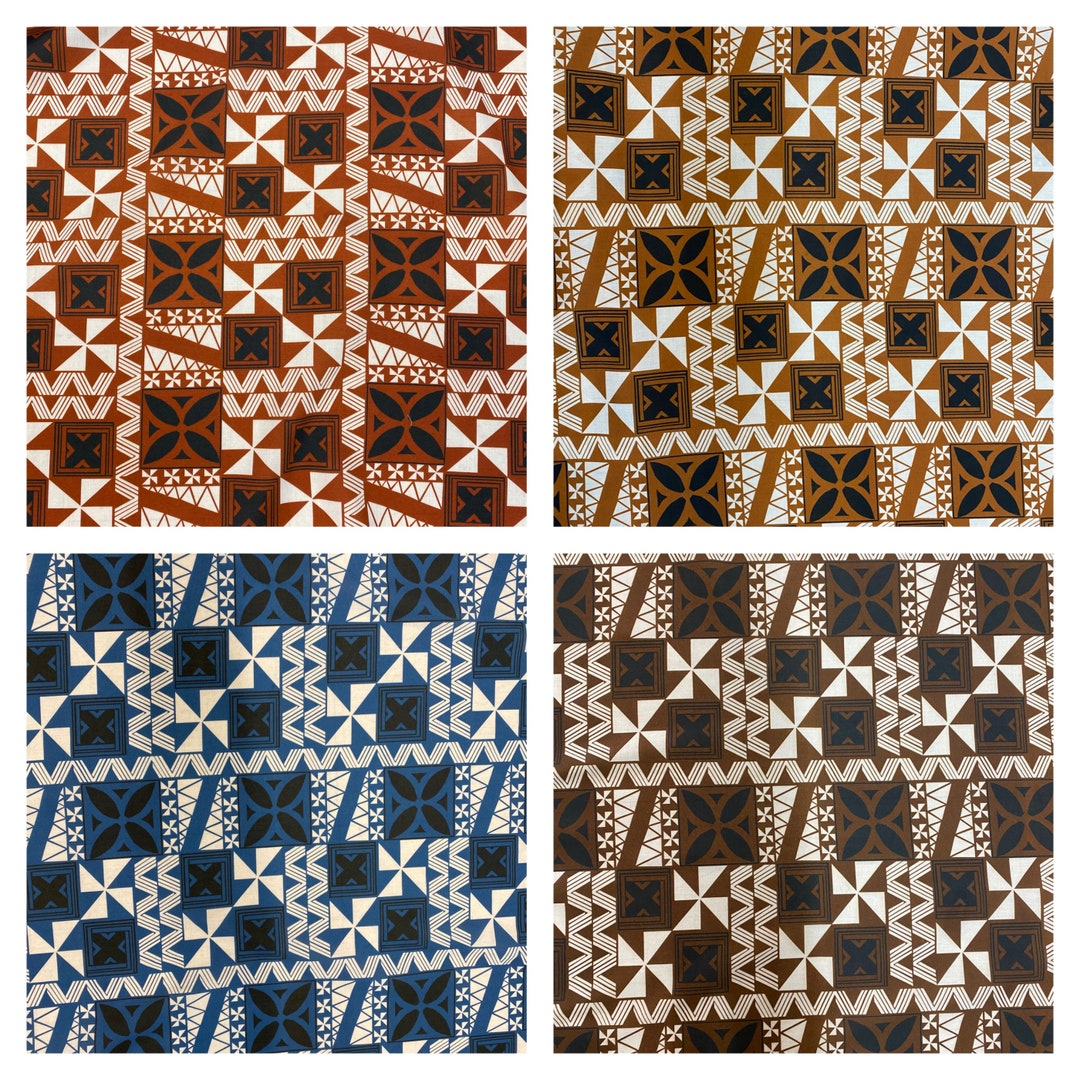 GTEX Collection - Polynesian Fabric - Fiji Tapa Block Print Fabric ...