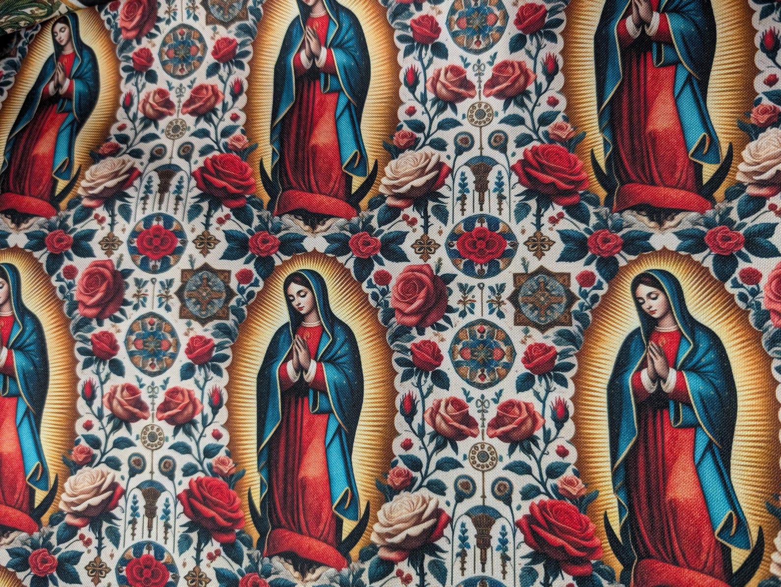 High Quality Mini Matt Fabric, Catholic Fabric, Lady Guadalupe Fabric ...