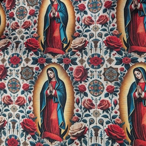 High Quality Mini Matt Fabric, Catholic Fabric, Lady Guadalupe Fabric ...