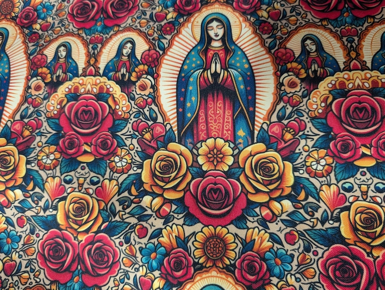 High Quality Mini Matt Fabric, Catholic Fabric, Lady Guadalupe Fabric ...