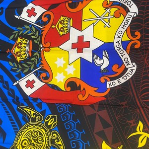 Exquisite Tongan Seal Sarong: Tribal Elements & Turtle Design, 70" X 44 ...