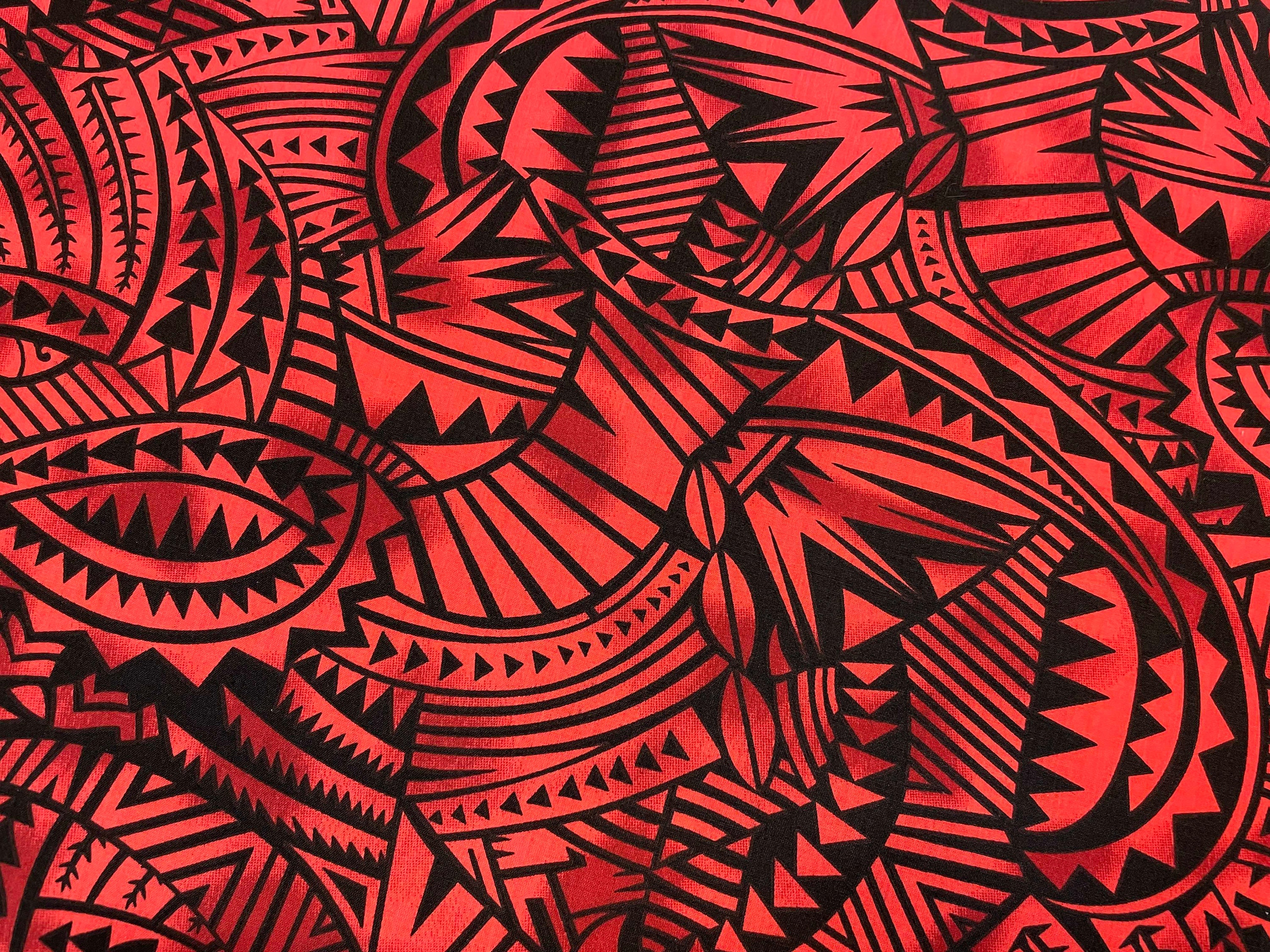 Polynesian Tapa Fabric - Tribal Tattoo Hawaiian Cute and Unique Fabric ...