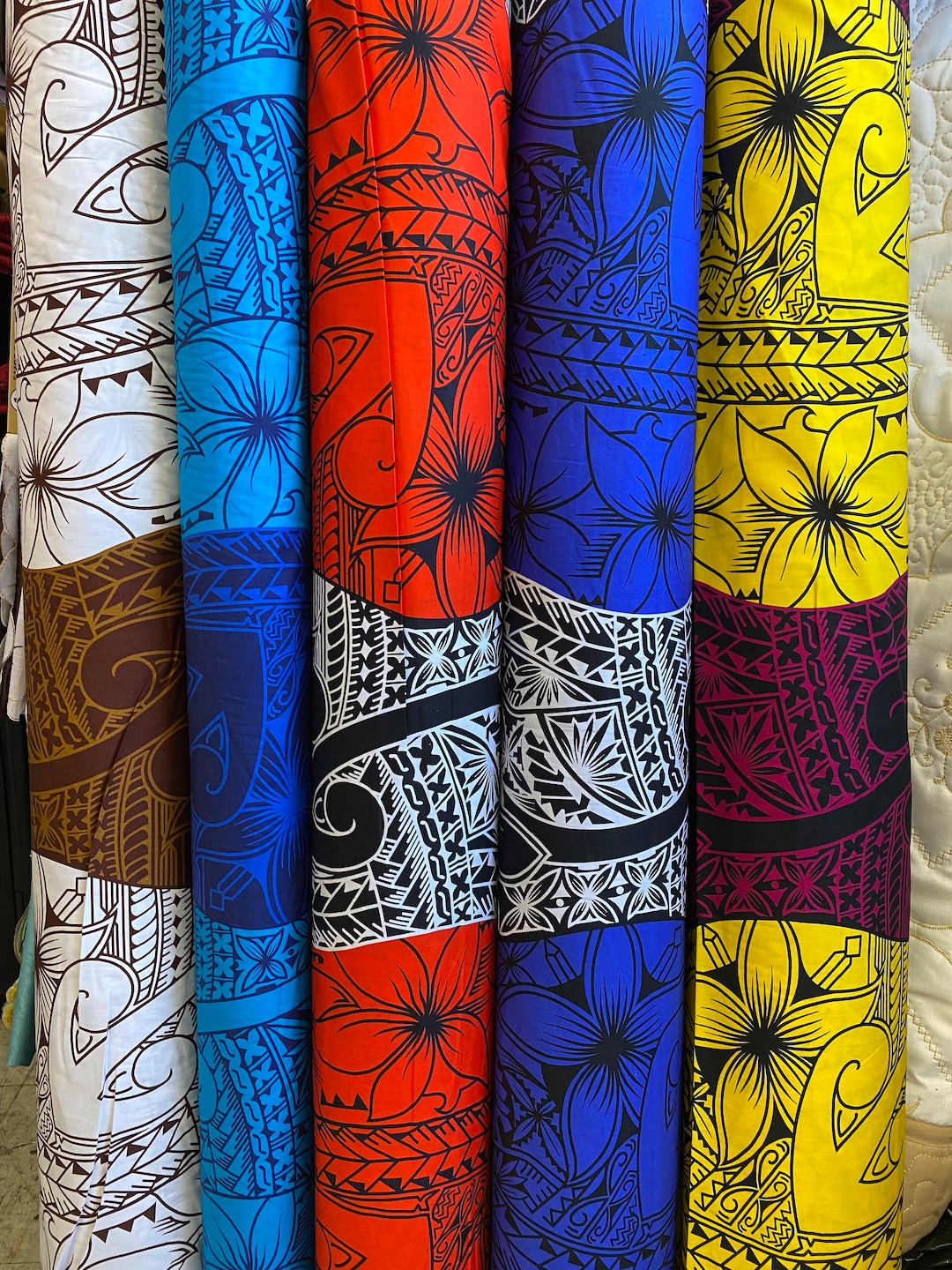 GTEX Collection - Polynesian Fabric -tribal Tattoo and Floral Design ...