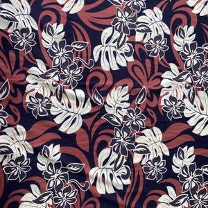 Hawaiian Tropical Monstera Leaf Polynesian Fabric - Peach Skin Fabric ...