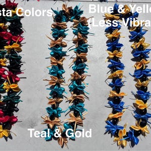 New Hawaiian Graduation Ribbon Kukui Nut Leis - Gift for Grads ...