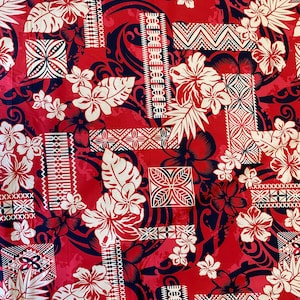 GTEX Collection - Polynesian Fabric -tribal Tapa Print Floral Design ...