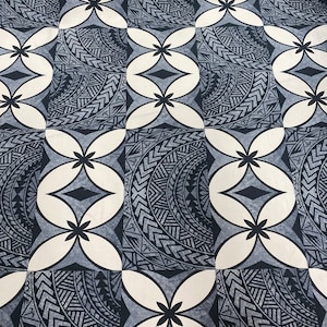 New! Polynesian Fabric, Fiji -tapa Block Print With Tribal Tattoo ...