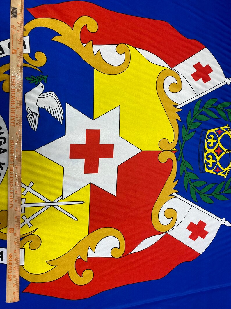 Seal of Tonga - Logo on Satin Fabric - Panel 40" X 58" Wide - Flag of ...