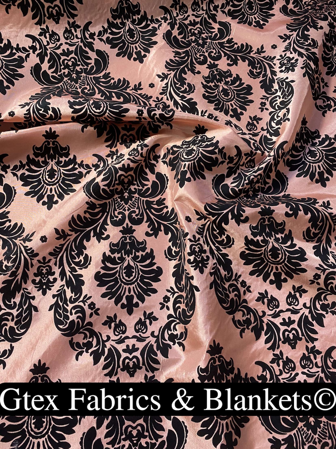 Royal Victorian Gothic Damask Taffeta Flocked Fabric for Dresses, Home ...