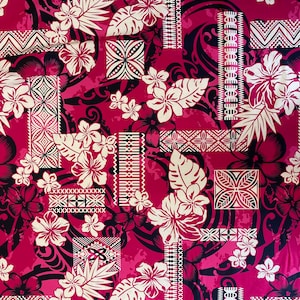 GTEX Collection - Polynesian Fabric -tribal Tapa Print Floral Design ...