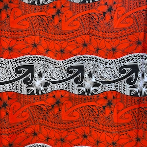 GTEX Collection - Polynesian Fabric -tribal Tattoo and Floral Design ...