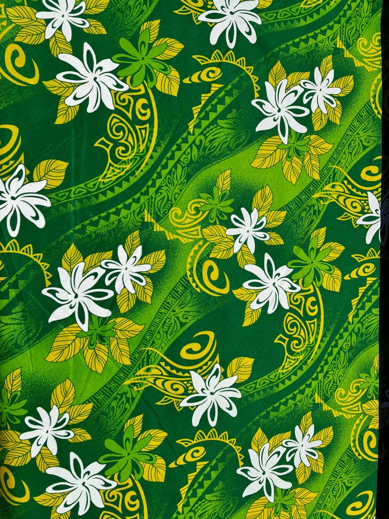 Polynesian Tribal Fabric – 45” Wide | Lightweight Soft Poly Cotton Feel ...