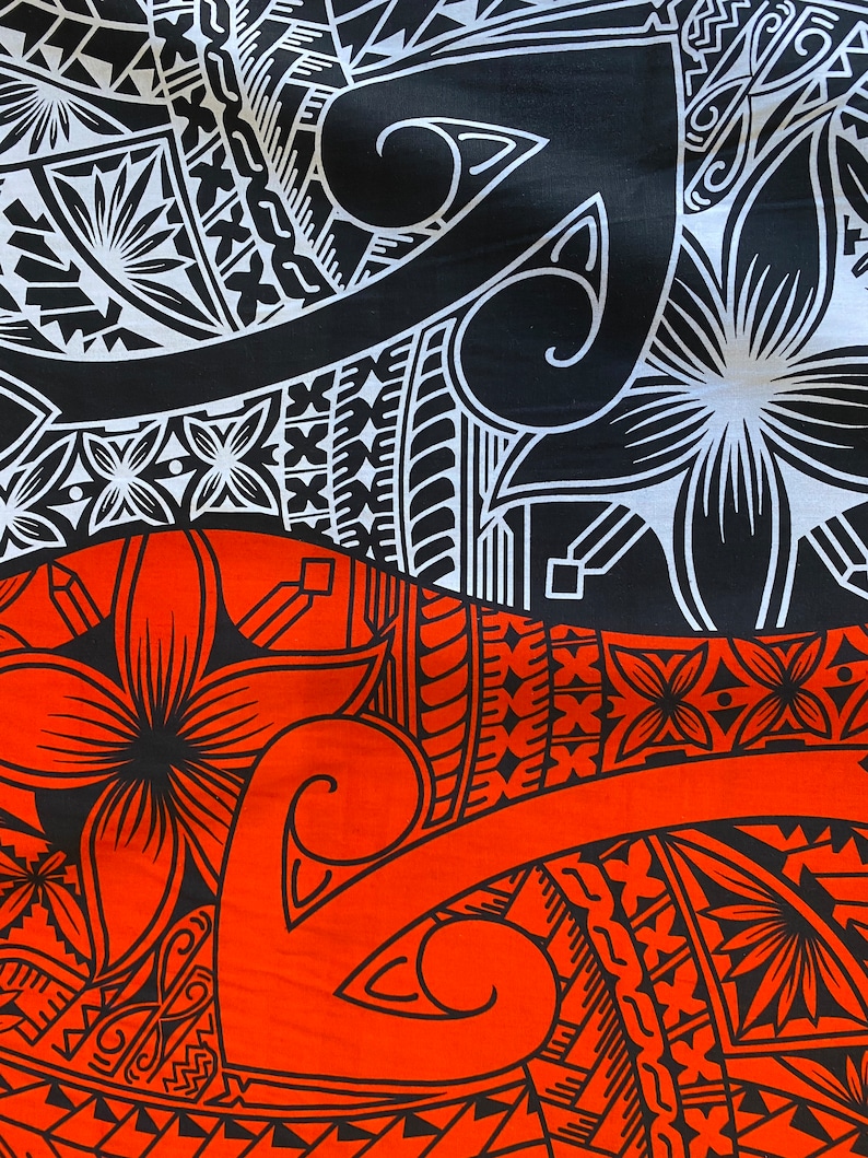 GTEX Collection - Polynesian Fabric -tribal Tattoo and Floral Design ...