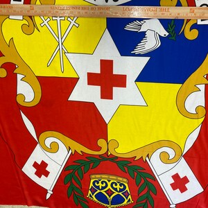 Seal of Tonga Logo on Satin Fabric Panel 40 X 58 Wide Flag of Tonga for ...