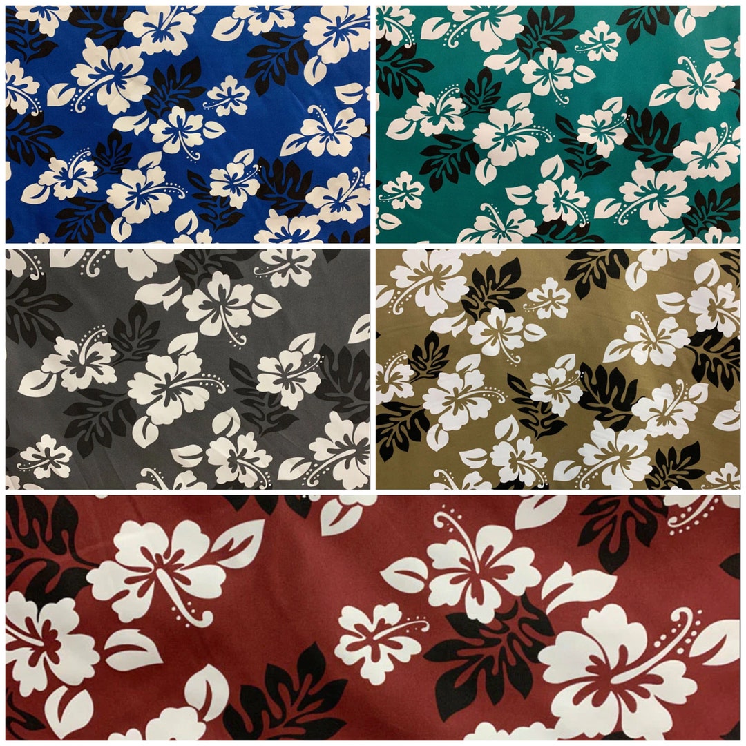 South Pacific Islander Flowers - Polynesian Fabric - Hibiscus Floral ...